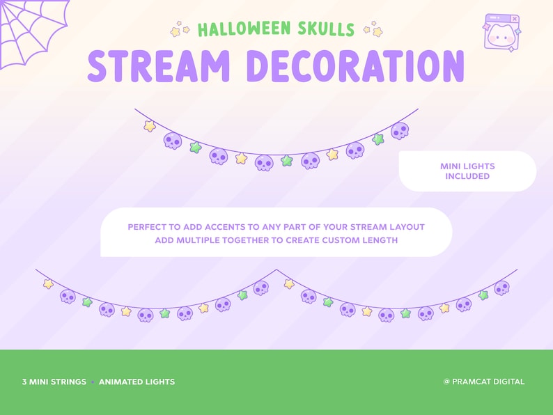 Twitch Halloween Overlay Animated Stream Decoration Kawaii - Etsy