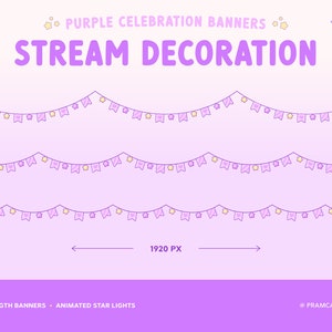 Birthday Stream Decoration, Animated Twitch Overlay, Pastel Purple ...