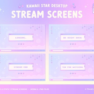 Cute Desktop Stream Screens X5, Animated Twitch Overlay, Lofi Retro ...