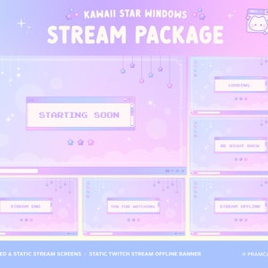 Cute Stream Package Animated, Twitch Overlay, Customizable Layout ...