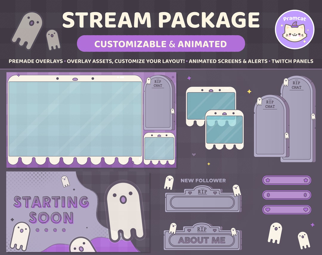 Halloween Twitch Stream Overlay Package , Animated Alerts and Stream ...