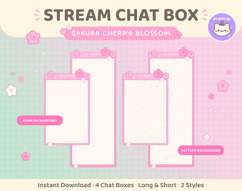 Chat Box Twitch Overlay Sakura Cherry Blossom Spring - Etsy