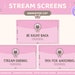 Cat Animated Stream Screens X5, Twitch Overlay, Kawaii Cute Pink ...
