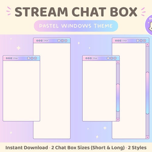 Twitch Overlay Stream Chat Box Window UI Theme Pink Blue - Etsy