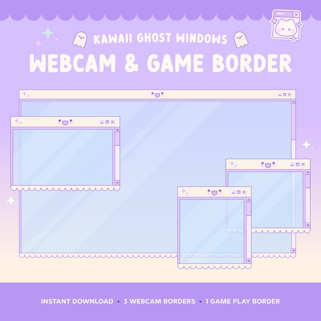 Twitch Halloween Webcam Game Borders Stream Overlay Kawaii Spooky ...