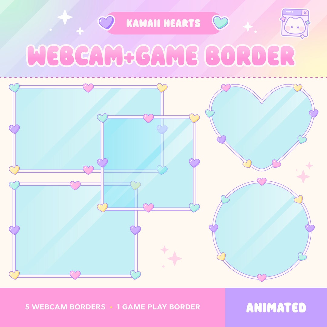 Cute Twitch Webcam Overlay, Animated Twitch Valentines Day, Gameplay ...