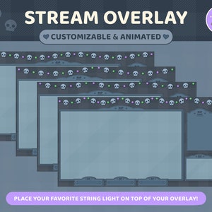 Halloween Twitch Stream Overlay, RIP Tombstone Graveyard Skulls ...