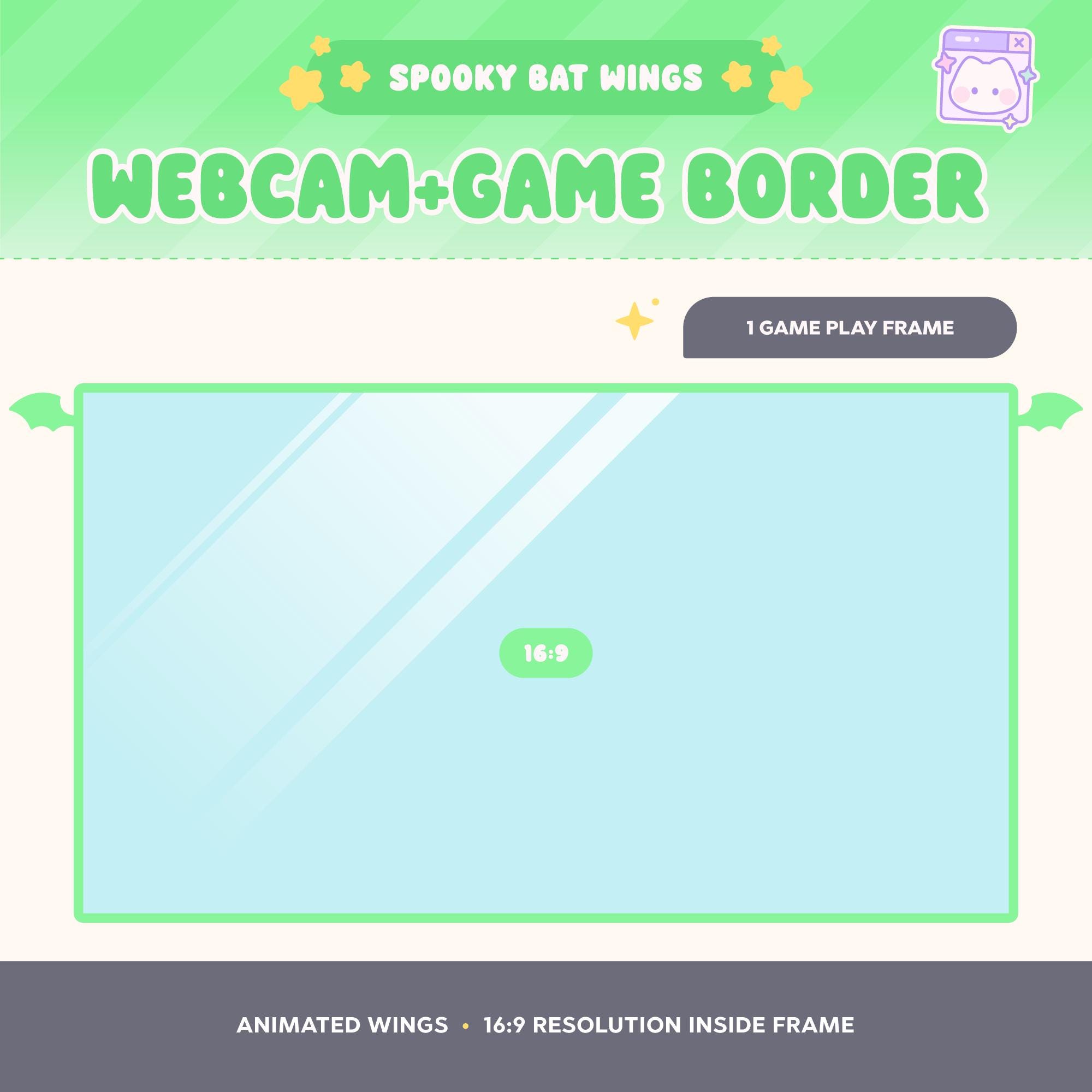 Halloween Twitch Webcam Overlay, Animated Bat Wing, Gameplay Border ...