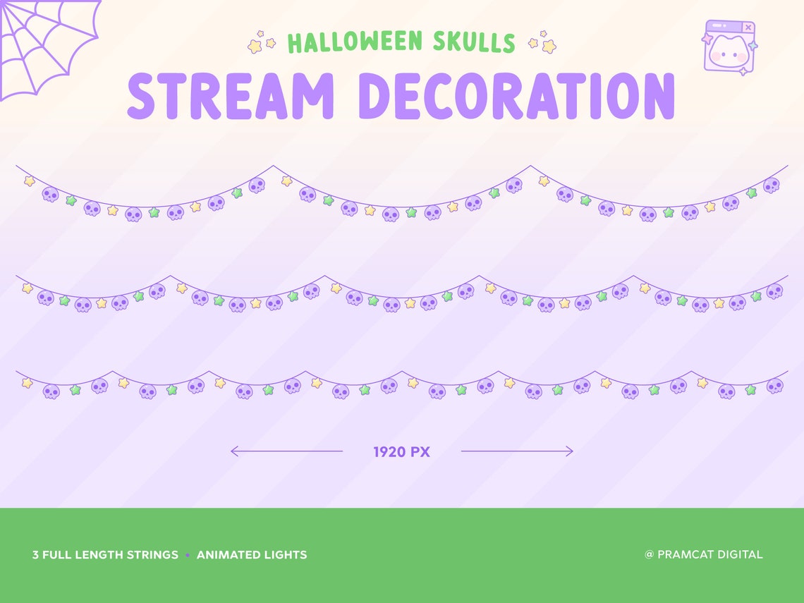 Twitch Halloween Overlay Animated Stream Decoration Kawaii - Etsy