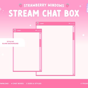 Strawberry Twitch Chat Box, Stream Overlay, Cute Kawaii Pink, Retro ...