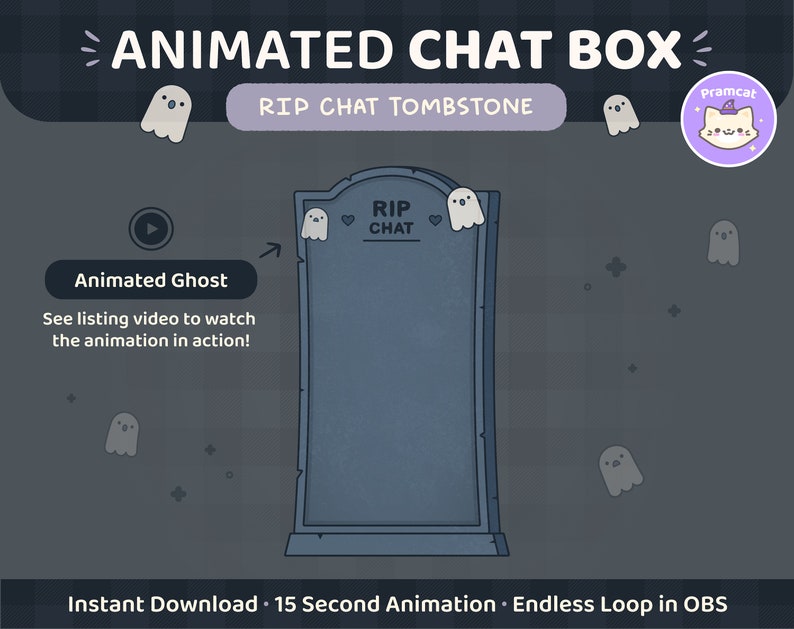 Halloween Animated Chat Box RIP Chat Twitch Overlay - Etsy