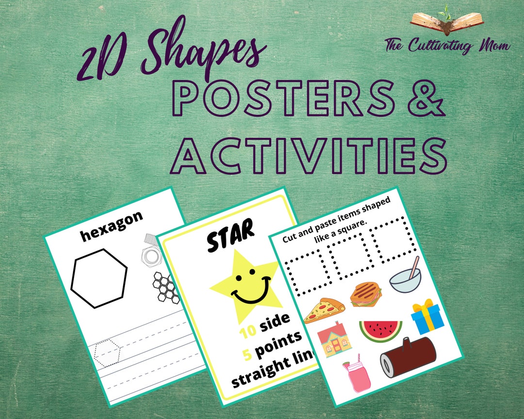2D Shapes: Posters & Activities - Etsy