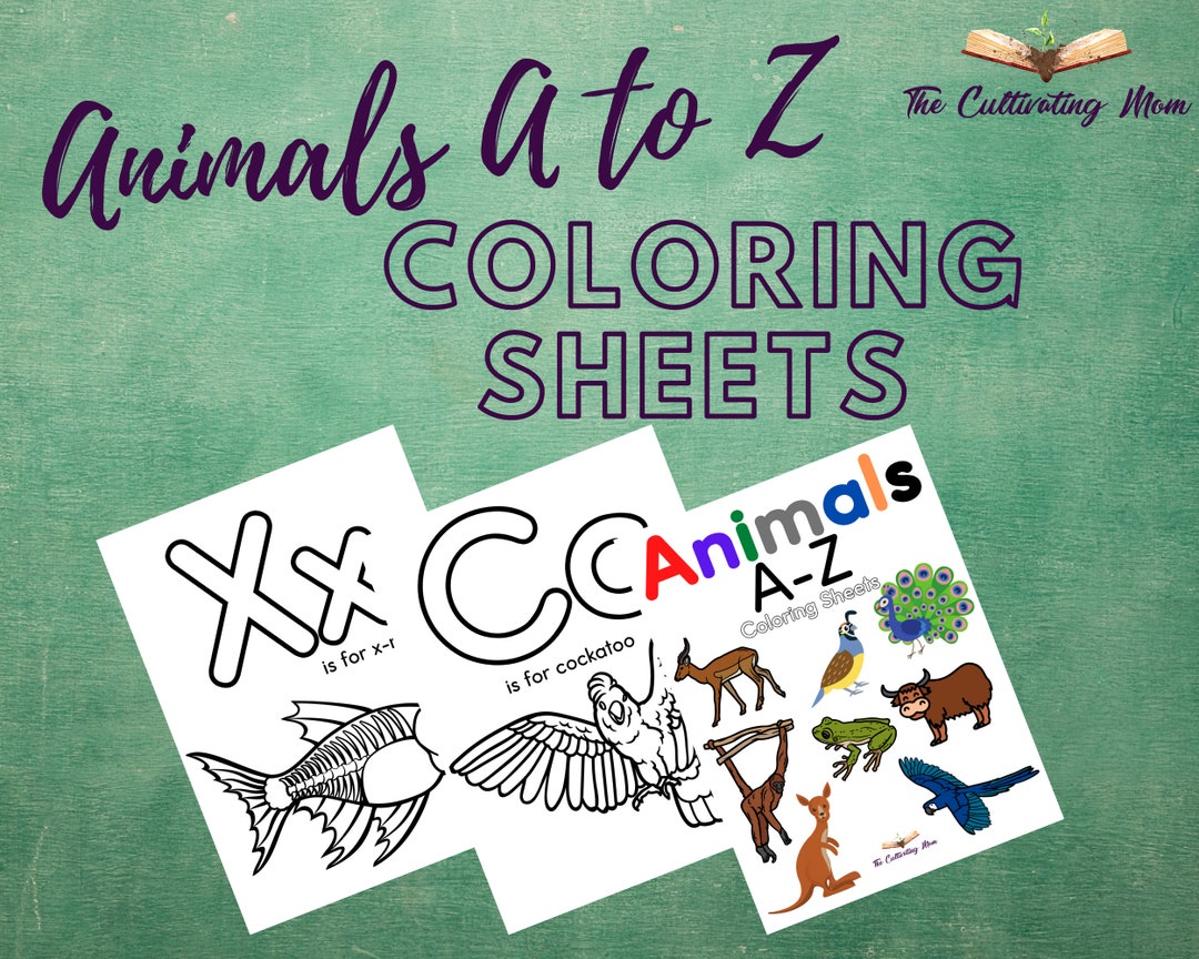 Animals A-Z Coloring Sheets [ Digital Download] - Etsy
