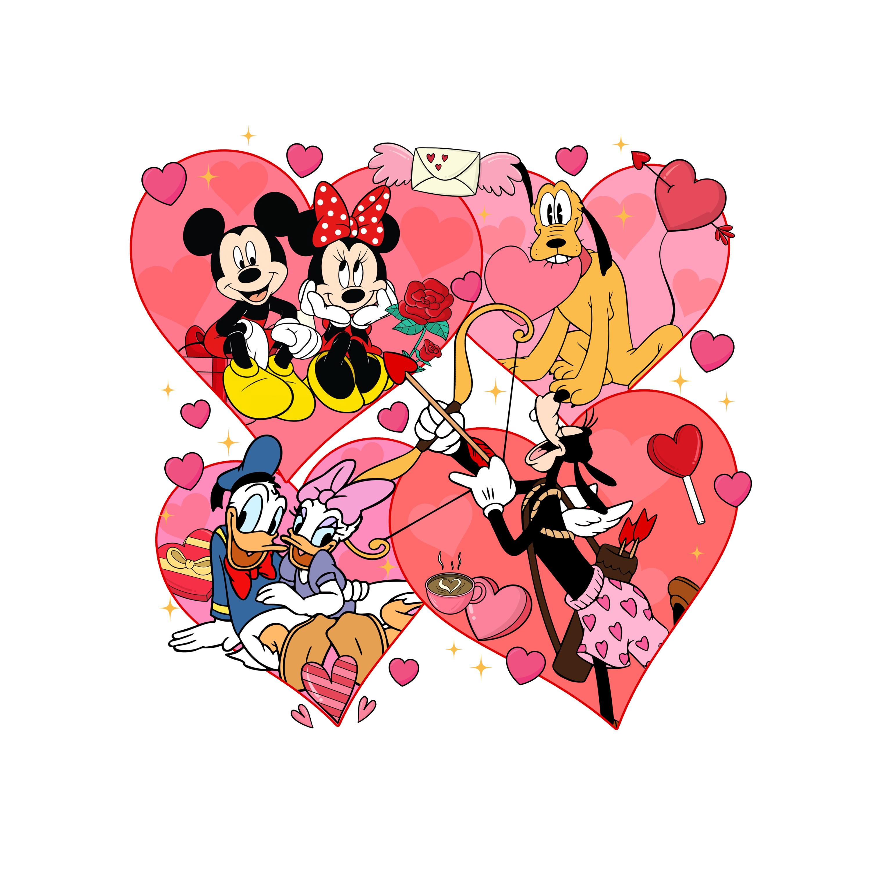 Mickey's Crew Heart Shaped Valentines Love: Digital Download Files - PNG JPG PDF - Etsy