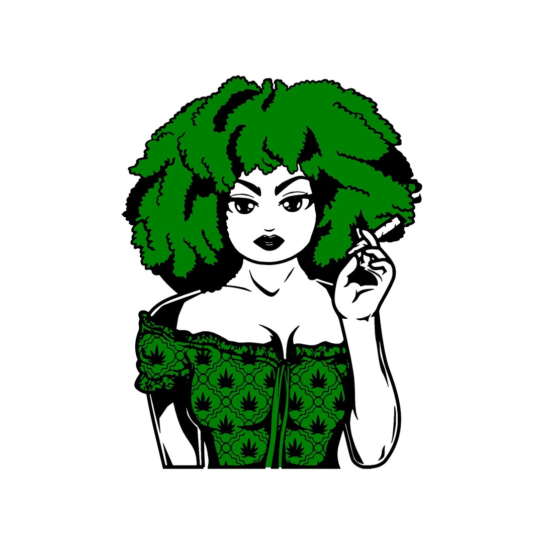 AFRO Ganja Girl DIGITAL Files - Etsy