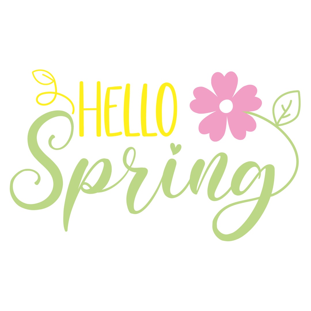 Hello Spring Digital File SVG PNG EPS - Etsy