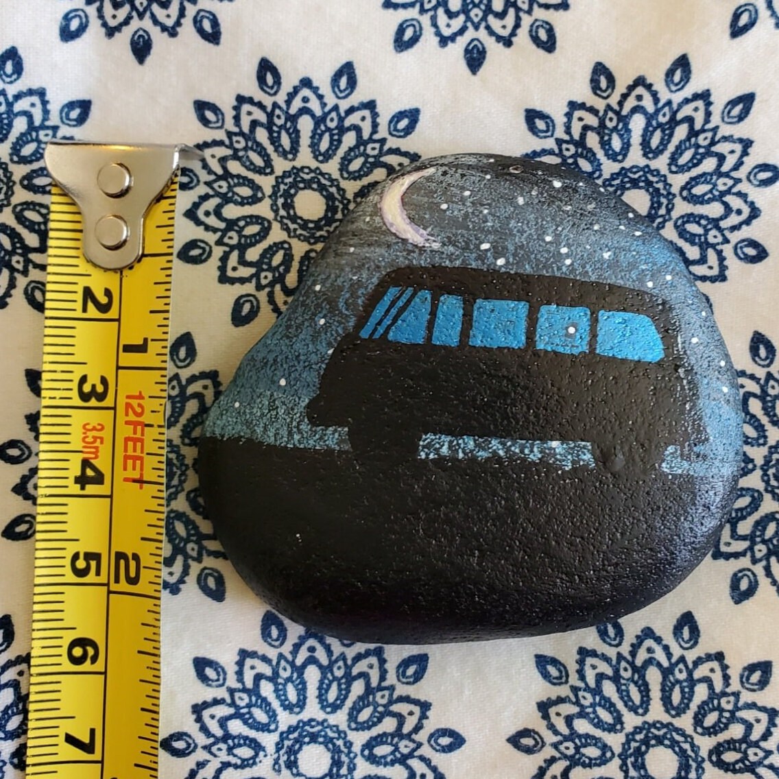 Hand Painted Rock - Starry Night Camper - Etsy