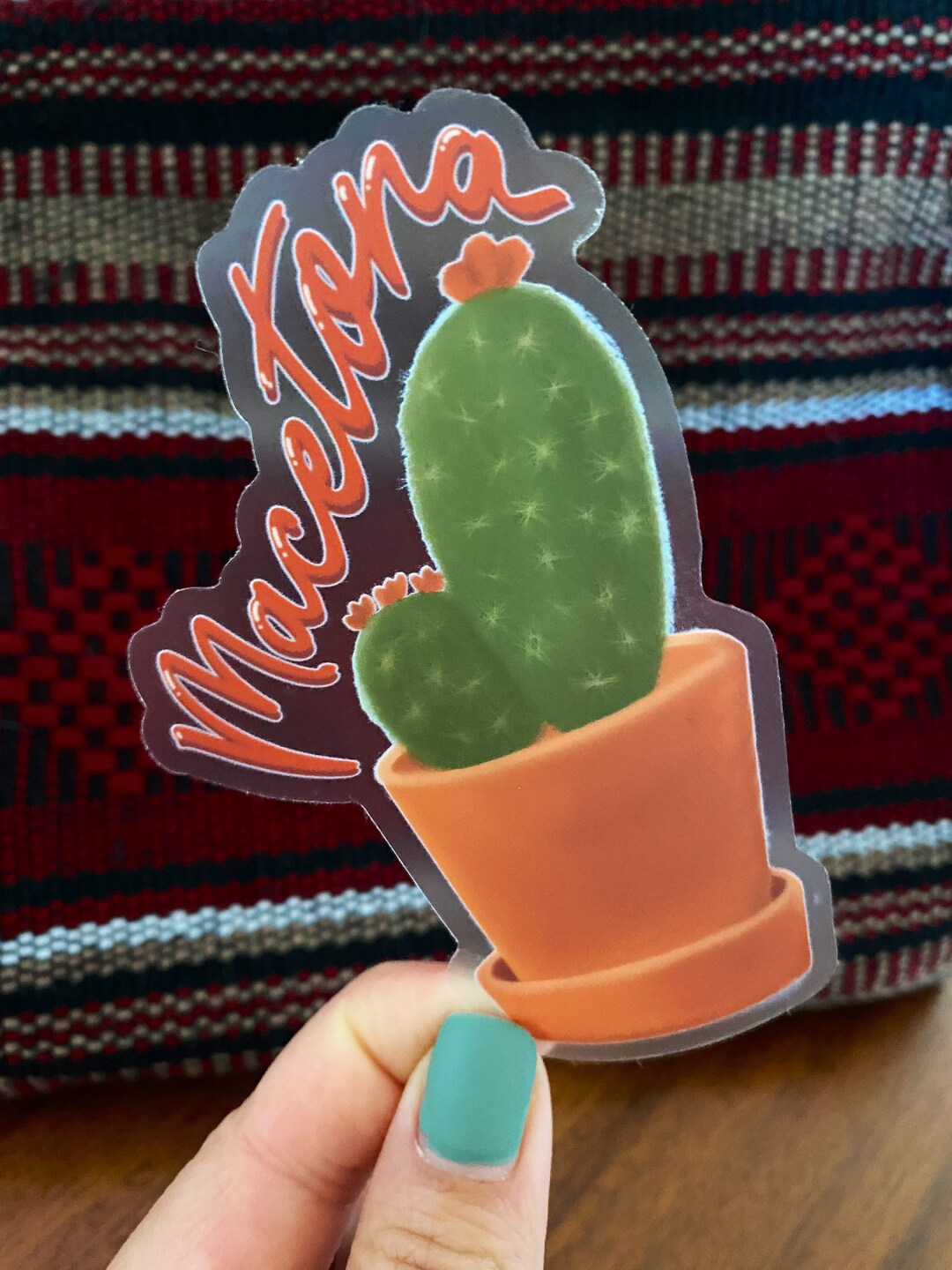 Macetona Nopal Sticker - Clear Cactus Sticker - Plant Sticker - Latina ...
