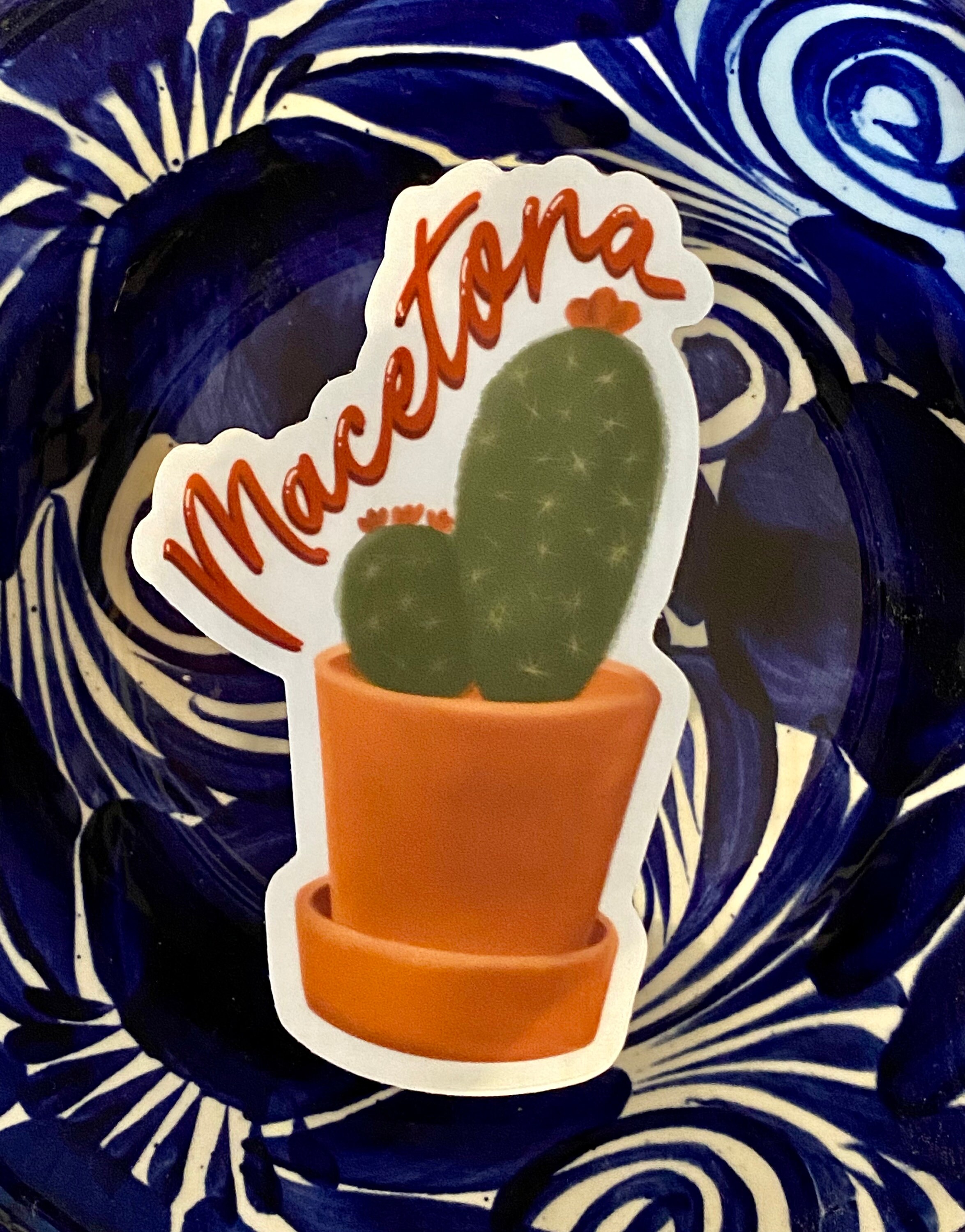 Macetona Nopal Sticker - Clear Cactus Sticker - Plant Sticker - Latina ...