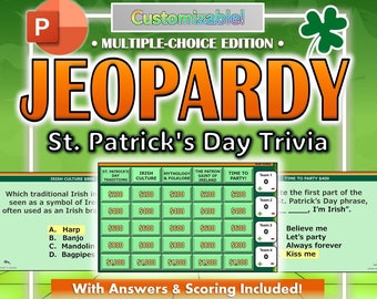 Jeopardy Powerpoint Game Customizable Template, Ready to Play, Multiple ...