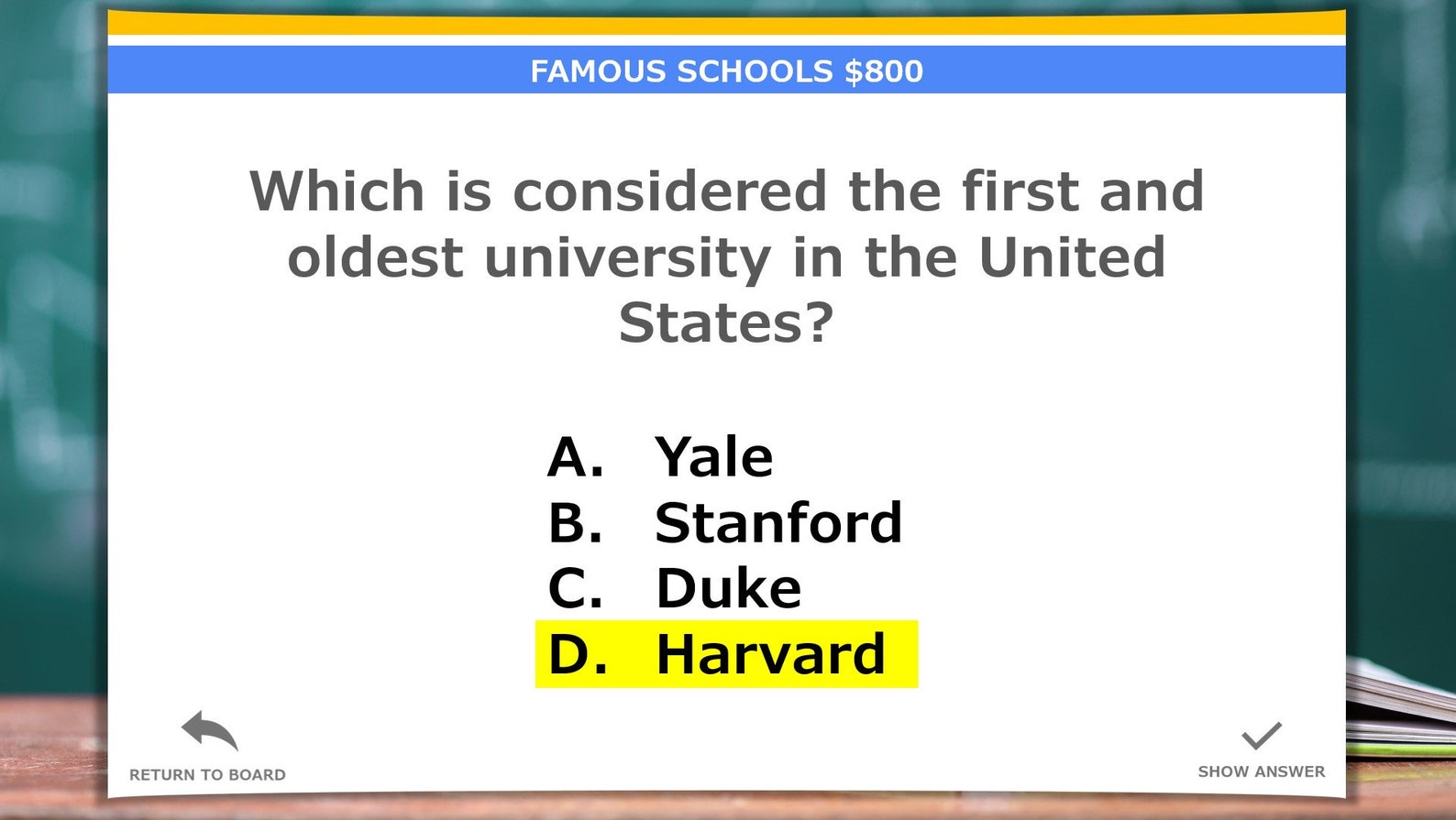 Jeopardy - "back to School" Digital Trivia Game (for MS Powerpoint ...