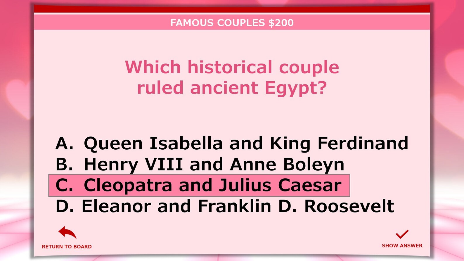 Valentine's Day Trivia Jeopardy Powerpoint Game With Scoring ...