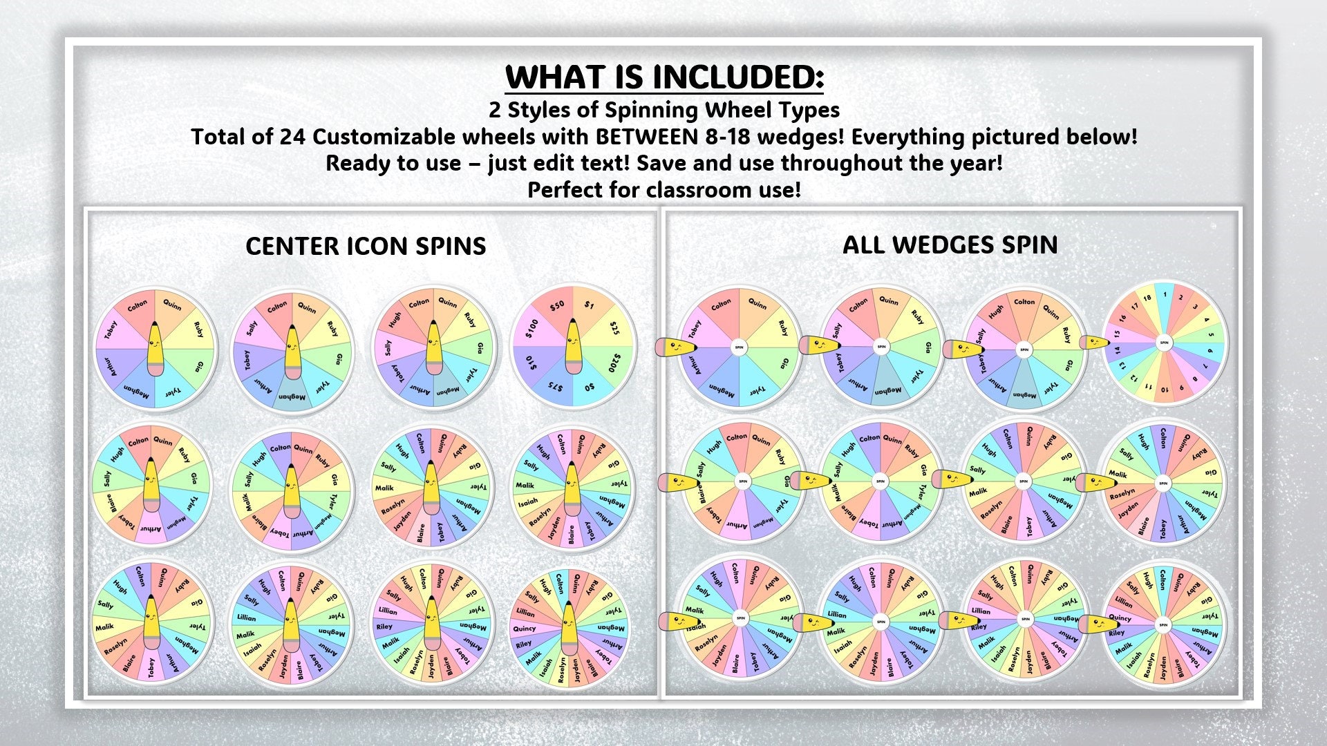 Customizable Random Spinning Wheel Selectors for Microsoft Powerpoint ...