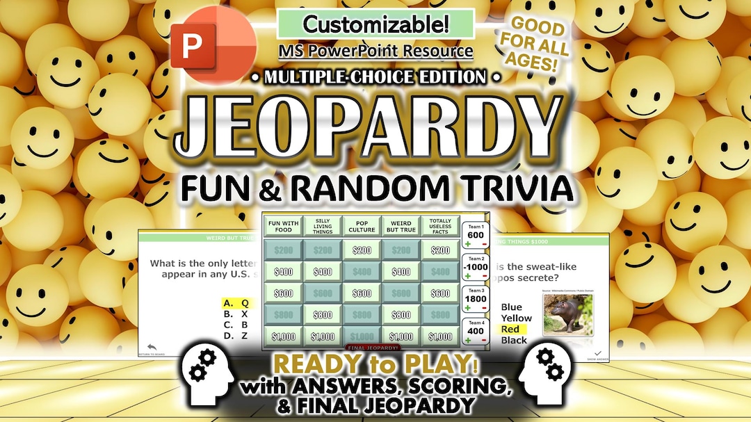 Jeopardy Fun and Random Trivia Game for MS Powerpoint - Ready to Play ...