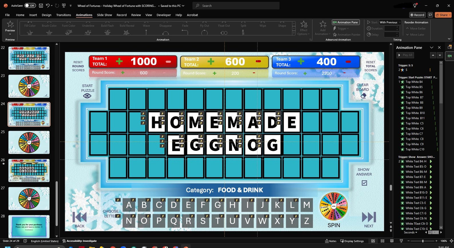 Christmas Wheel of Fortune Game: Holiday Powerpoint (digital .pptm) - Etsy