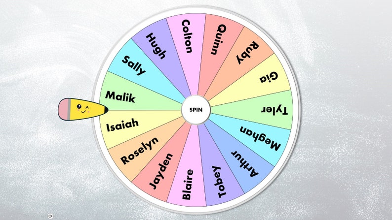 Powerpoint Spinning Wheel: Customizable Classroom Random Student ...