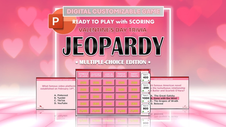 Valentine's Day Trivia Jeopardy Powerpoint Game With Scoring ...