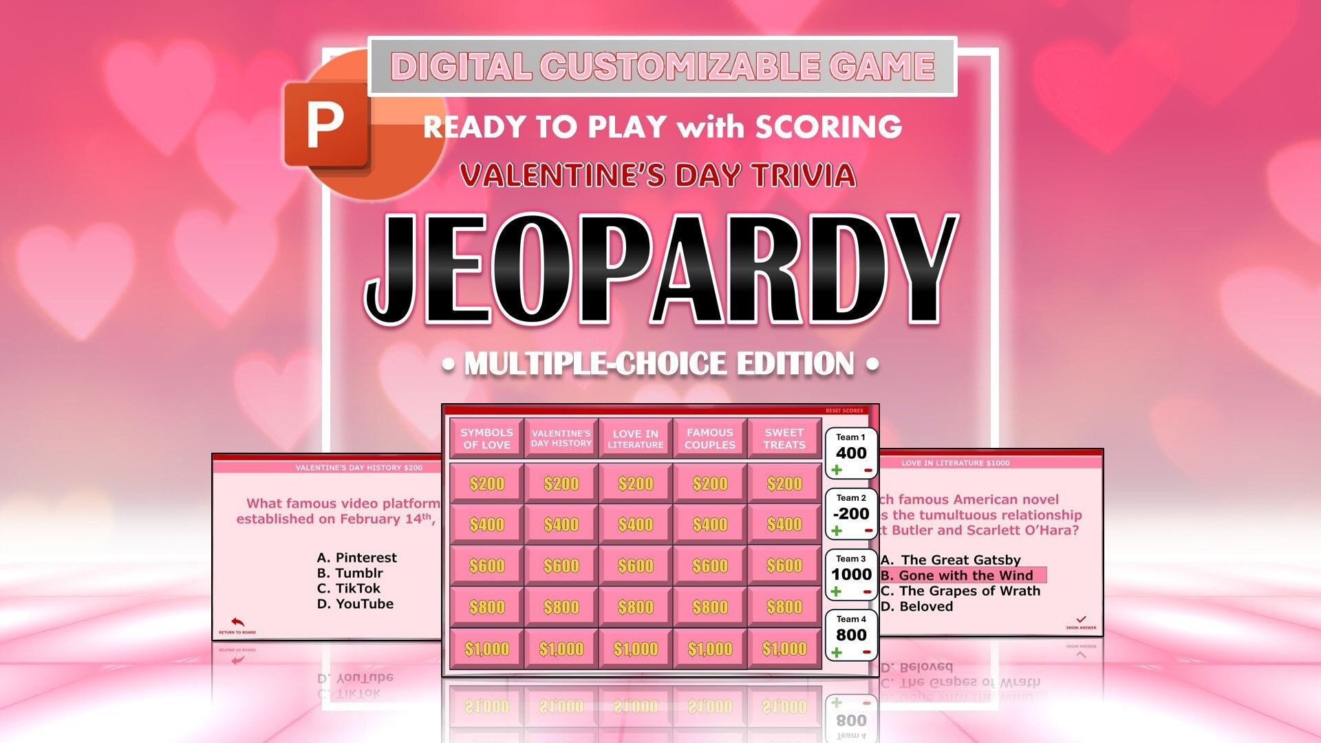 Valentine's Day Trivia Jeopardy Powerpoint Game With Scoring ...