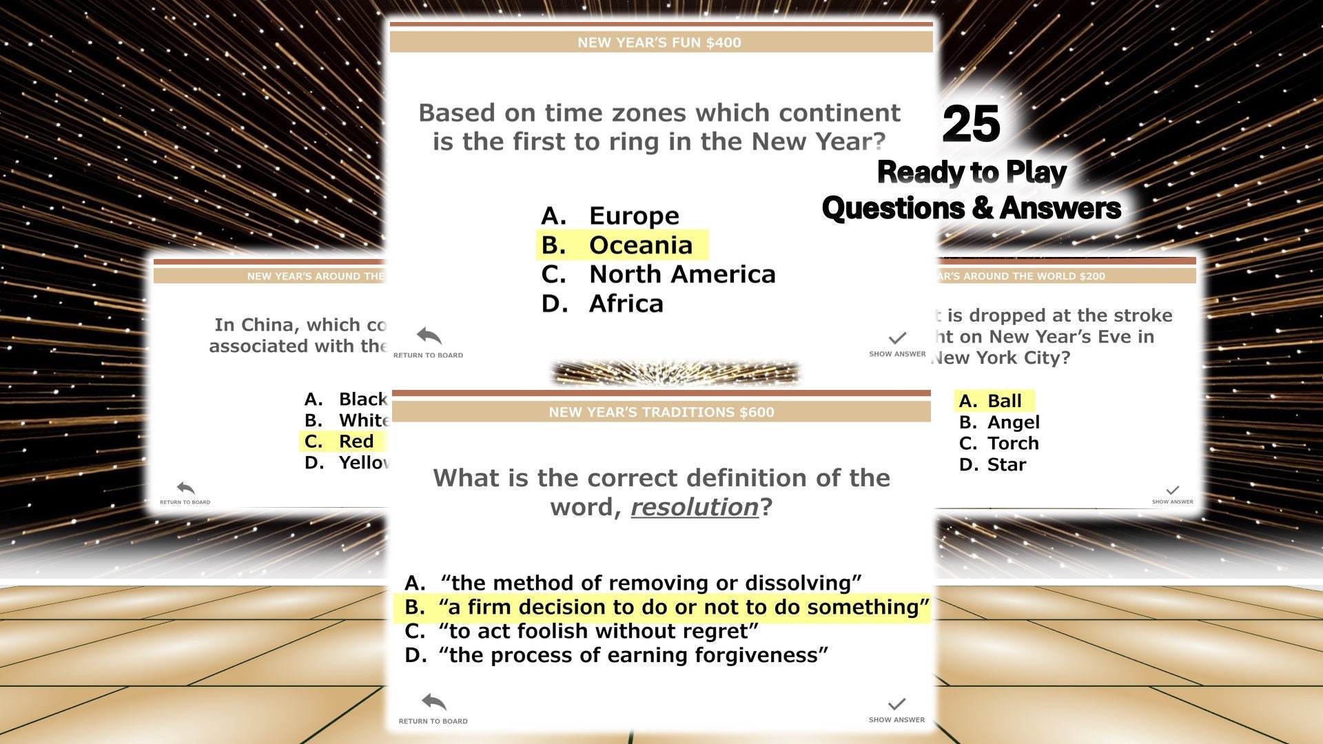 New Year's Jeopardy Trivia Game: Customizable Powerpoint (digital ...