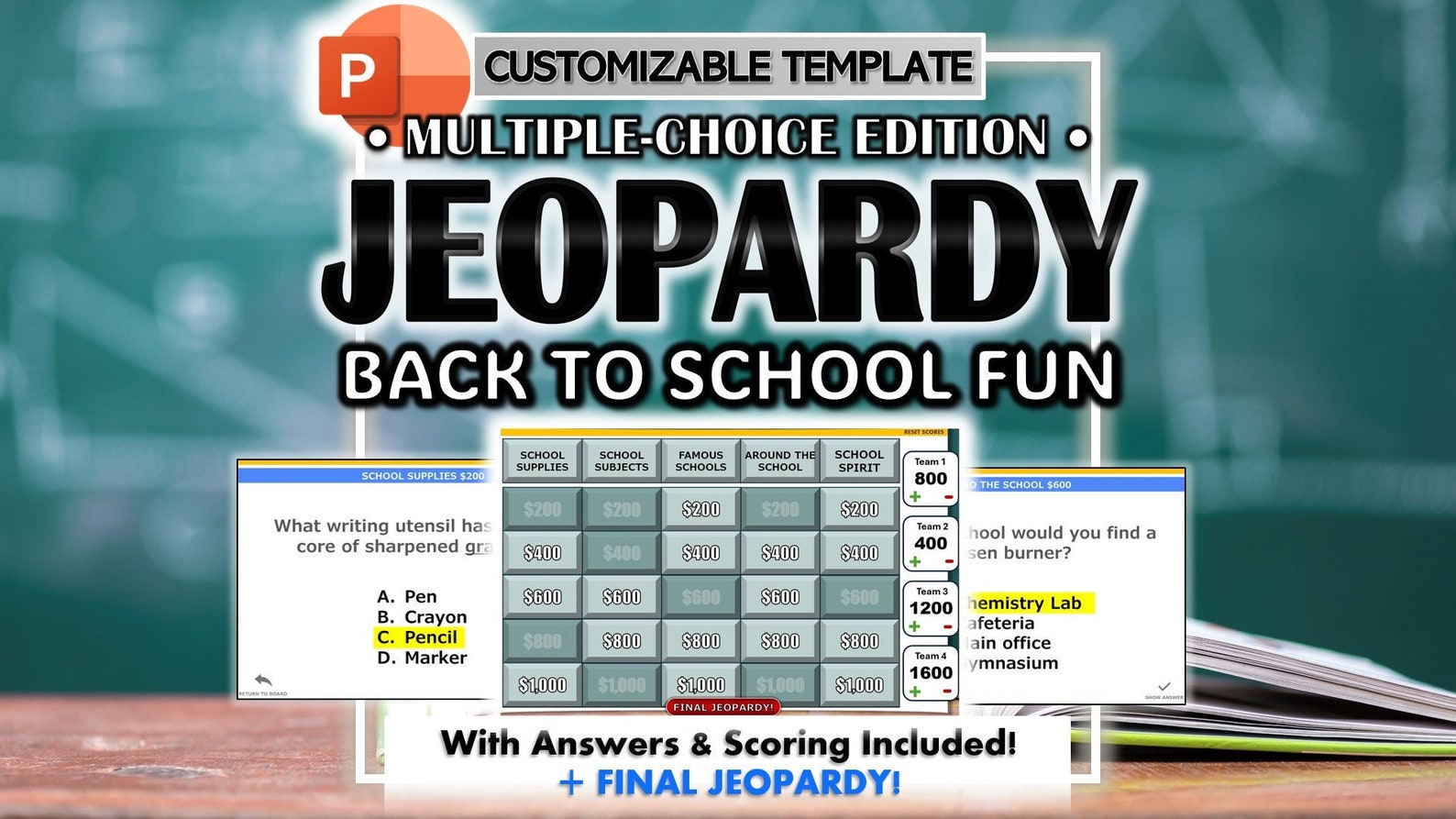 Jeopardy - "back to School" Digital Trivia Game (for MS Powerpoint ...