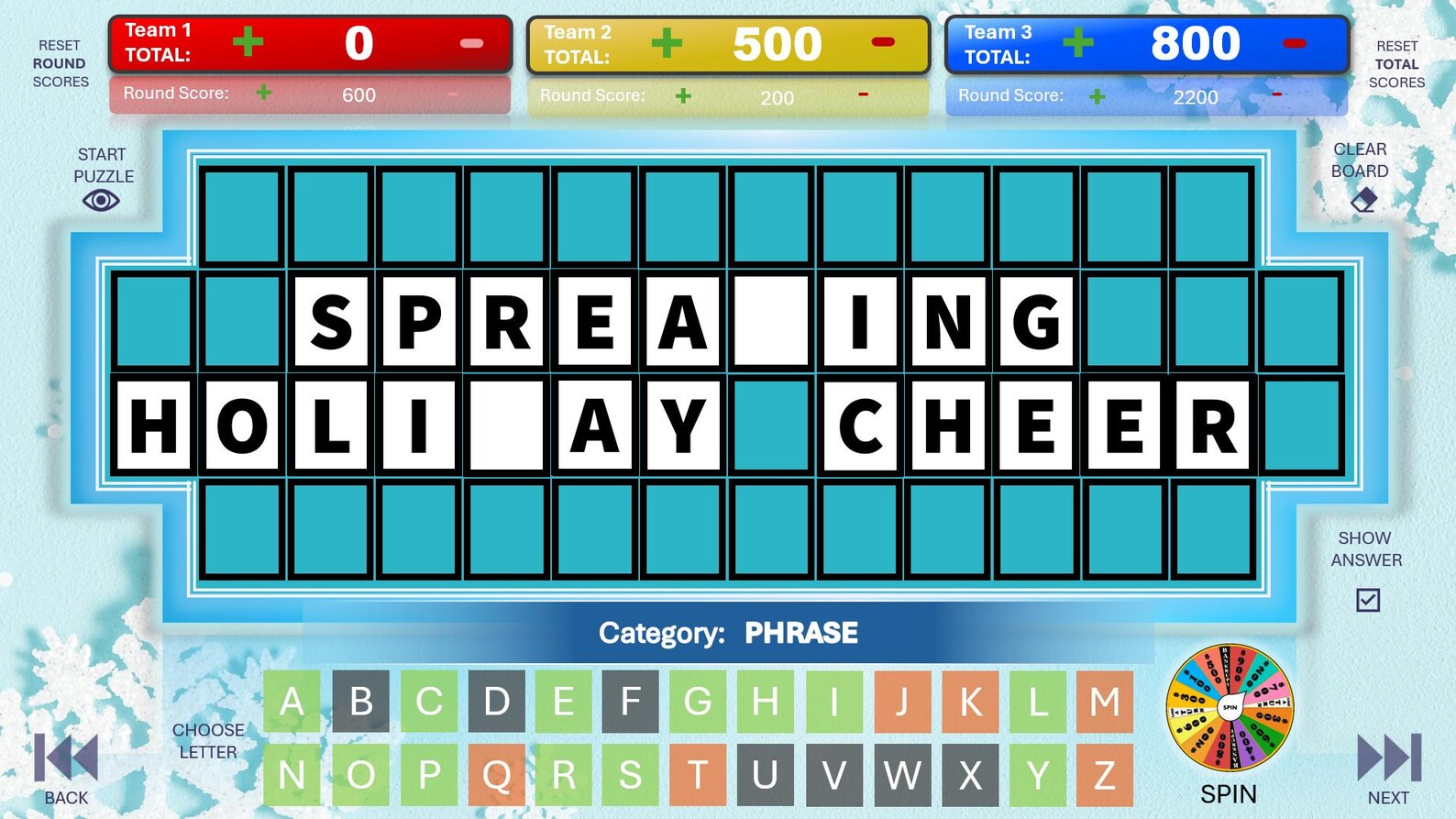 Christmas Wheel of Fortune Game: Holiday Powerpoint (digital .pptm) - Etsy