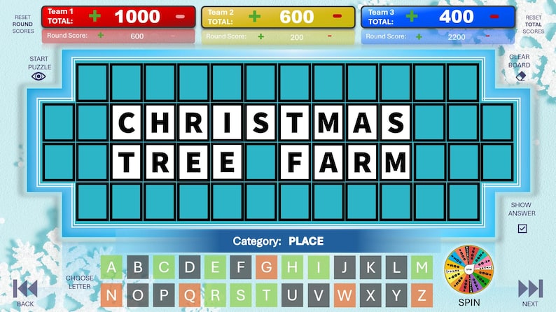 Wheel of Fortune Christmas Game for Powerpoint - Winter & Holiday ...