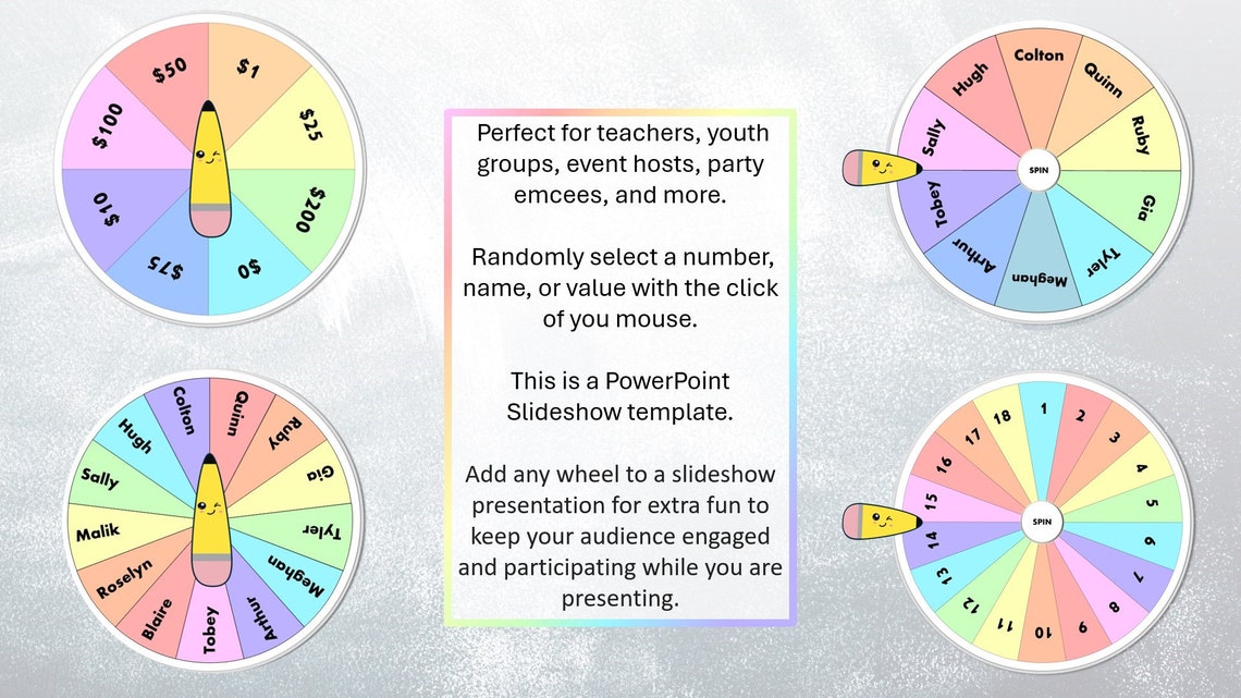Powerpoint Spinning Wheel: Customizable Classroom Random Student ...