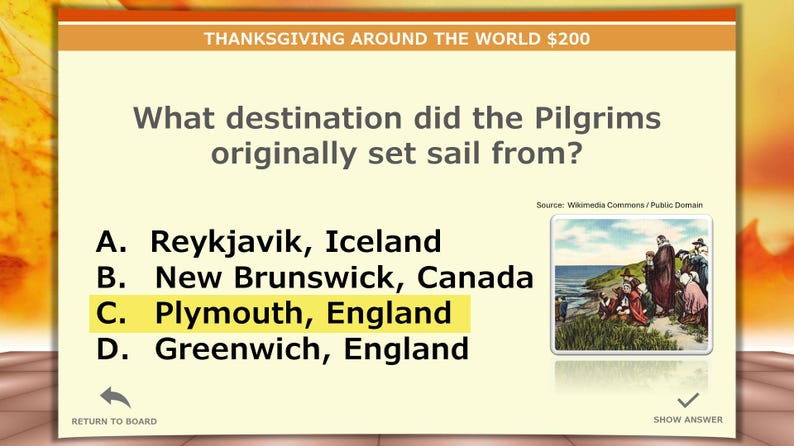 Thanksgiving Jeopardy Game: Customizable Trivia Powerpoint (digital ...