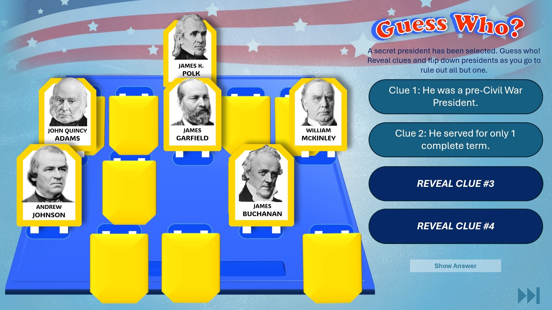 Presidential Trivia Game: U.S. Presidents, Interactive Powerpoint ...
