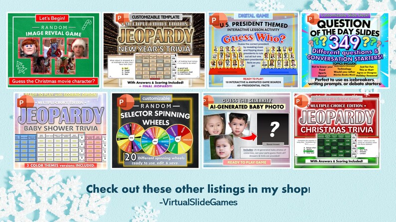Christmas Wheel of Fortune Game: Holiday Powerpoint (digital .pptm) - Etsy