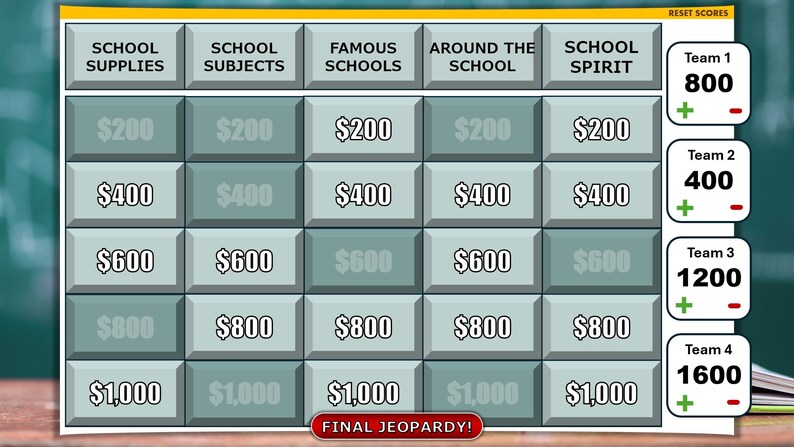 Jeopardy - "back to School" Digital Trivia Game (for MS Powerpoint ...