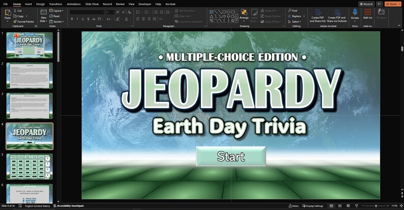 Earth Day Jeopardy Trivia Game - Digital Resource Activity for ...