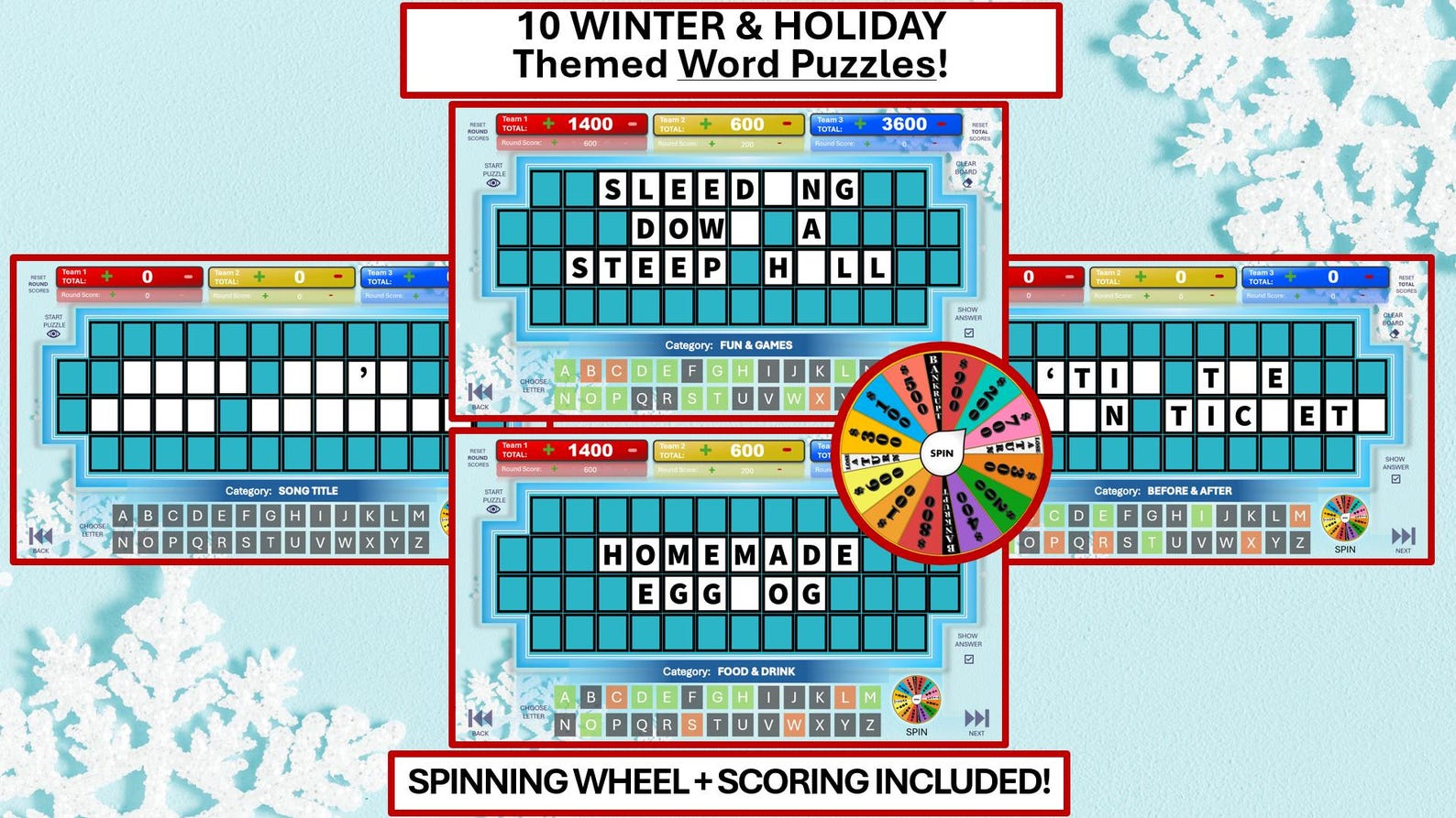 Christmas Wheel of Fortune Game: Holiday Powerpoint (digital .pptm) - Etsy