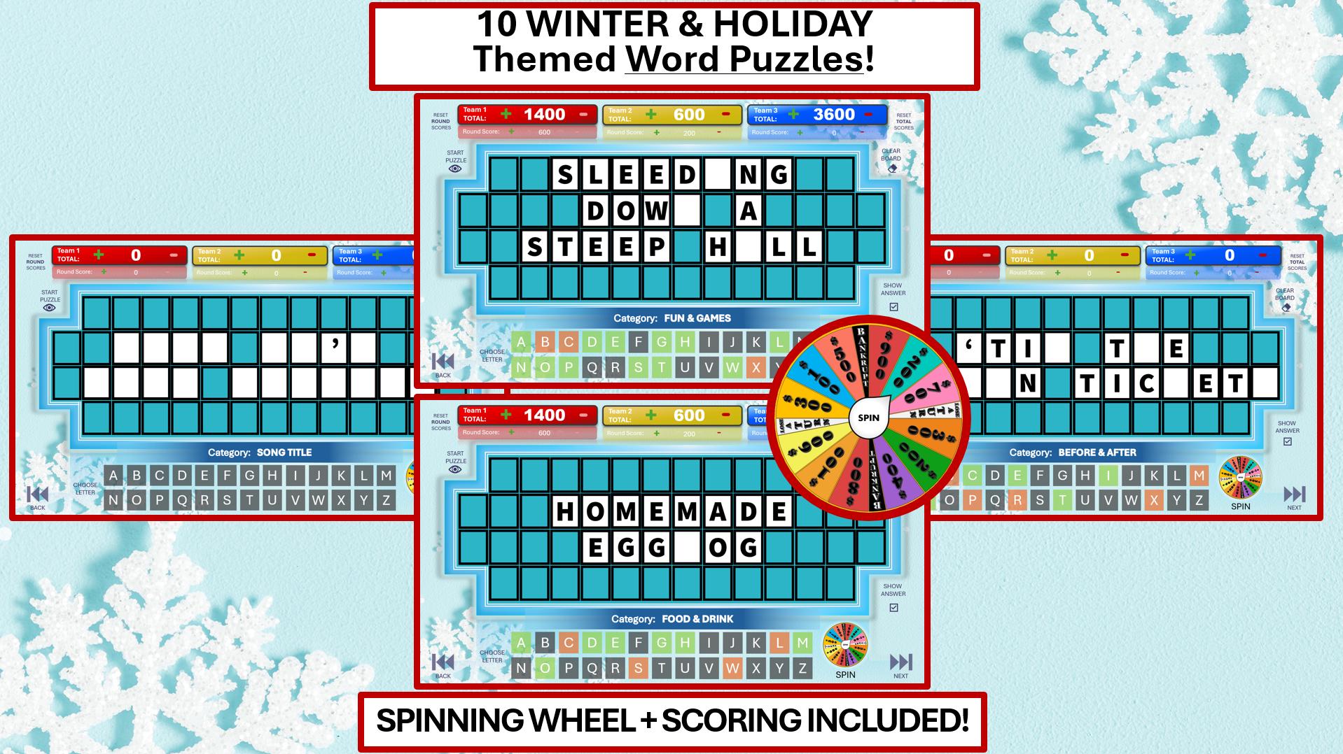 Wheel of Fortune Christmas Game for Powerpoint - Winter & Holiday ...