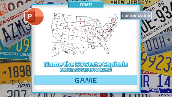 50 State Capitals Multiple Choice PPT Game | Etsy