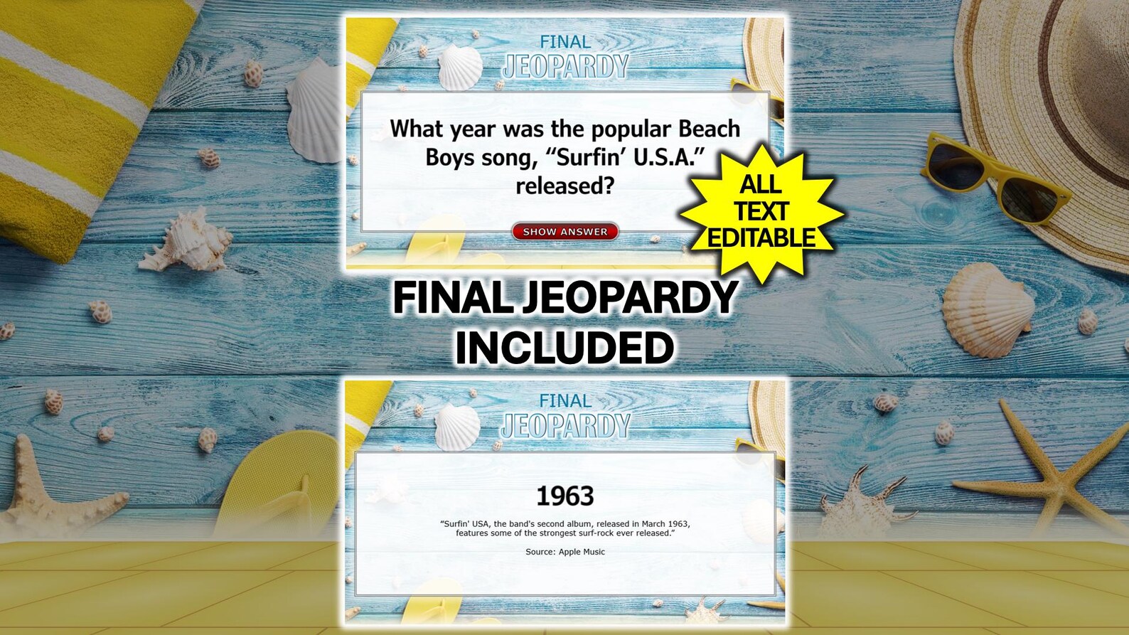 Summer Fun Jeopardy Trivia - Digital Party Game, Customizable Resource ...