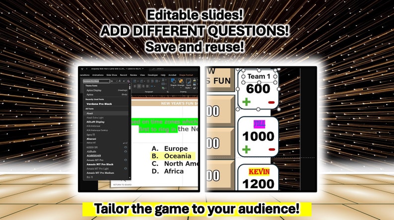 New Year's Jeopardy Trivia Game: Customizable Powerpoint (digital ...