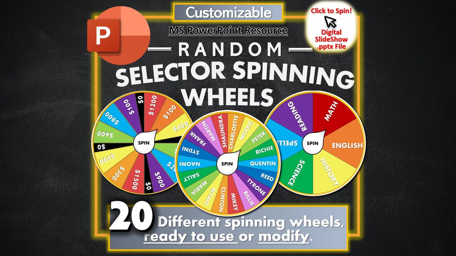 Spinning Wheel Random Selector (powerpoint) - Etsy