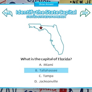 50 State Capitals - Multiple Choice PPT Game - Etsy