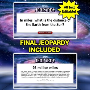 Solar System Digital Jeopardy Review Game - Fun Customizable Template ...